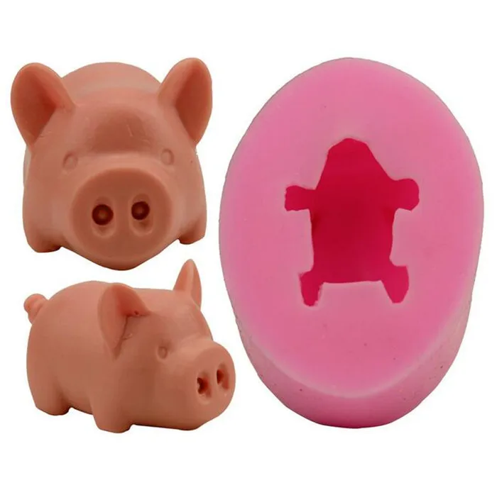 No Stick Fondant Pig 3d Animal Silicone Mold - Buy 3d Animal Silicone ...
