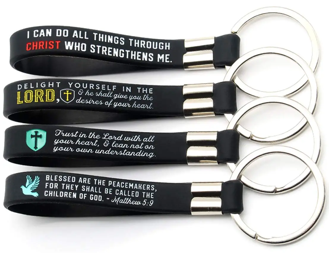 Wholesale Faith Hope Love Christian Keychains with Bible Verses