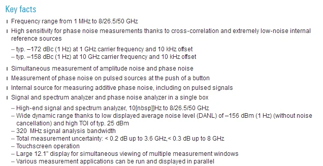 R&S FSWP50 Phase Noise Analyzer and VCD Tester 1 MHz to 50 GHz| Alibaba.com