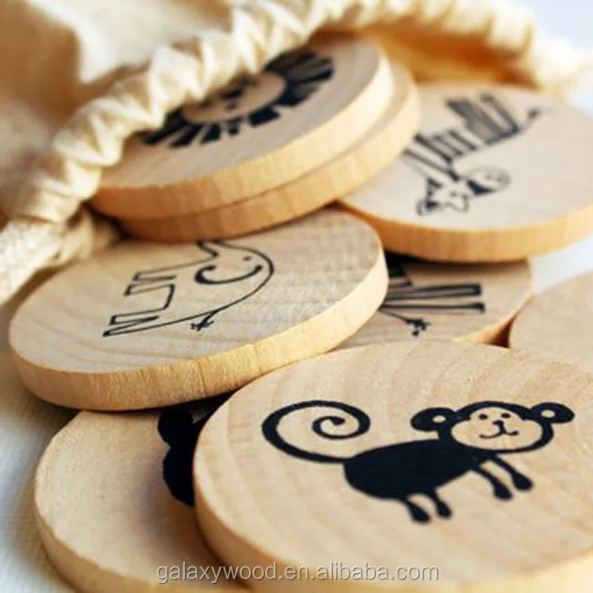 Wholesale Custom Wooden Coins for Montessori and Waldorf Games