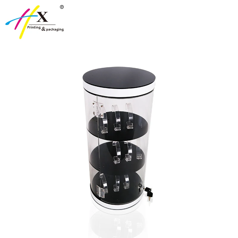 Acrylic Rotating Watch Display Case With Key Lock - Buy Acrylic ...