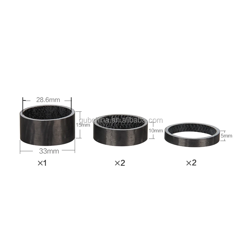 1-1/8 Matt Ud Carbon Bicycle Spacer Set 3k Glossy Carbon Spacers ...