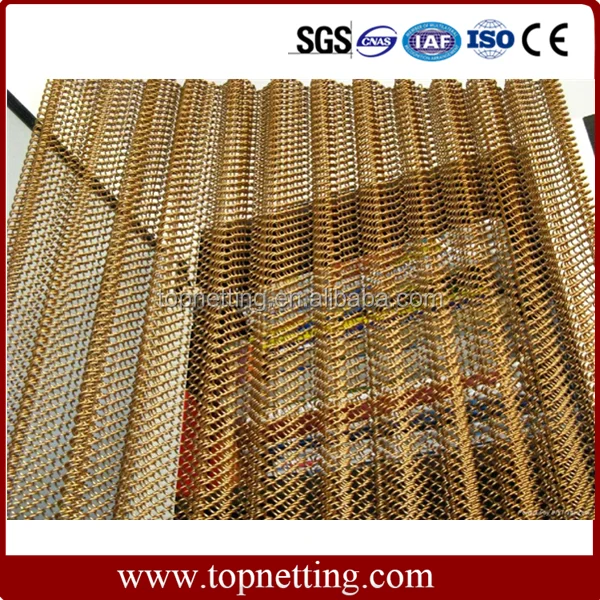 Metal Architectural Cascade Coil Metal Mesh Curtain Drapery / Metal ...