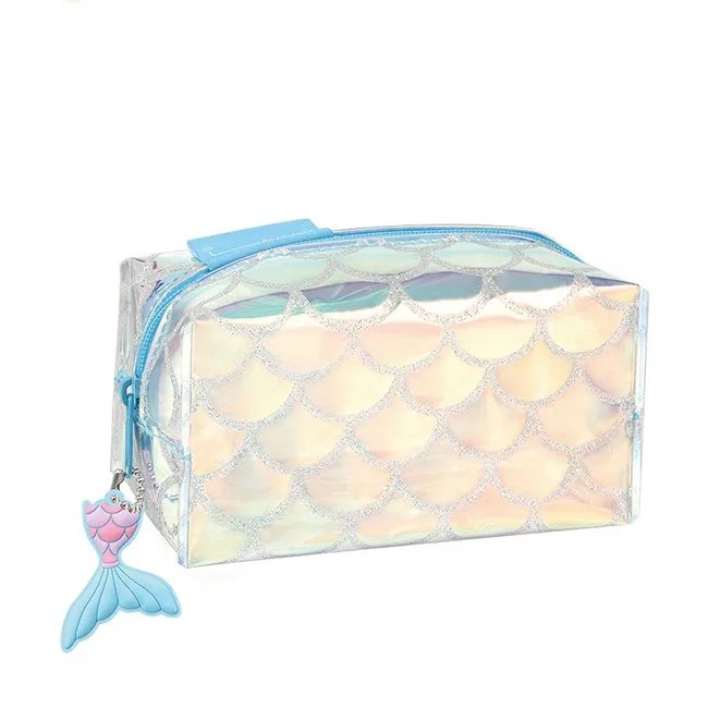 Cute Holographic Mermaid Pencil Pouch Bag With Glitter Pencil Case ...