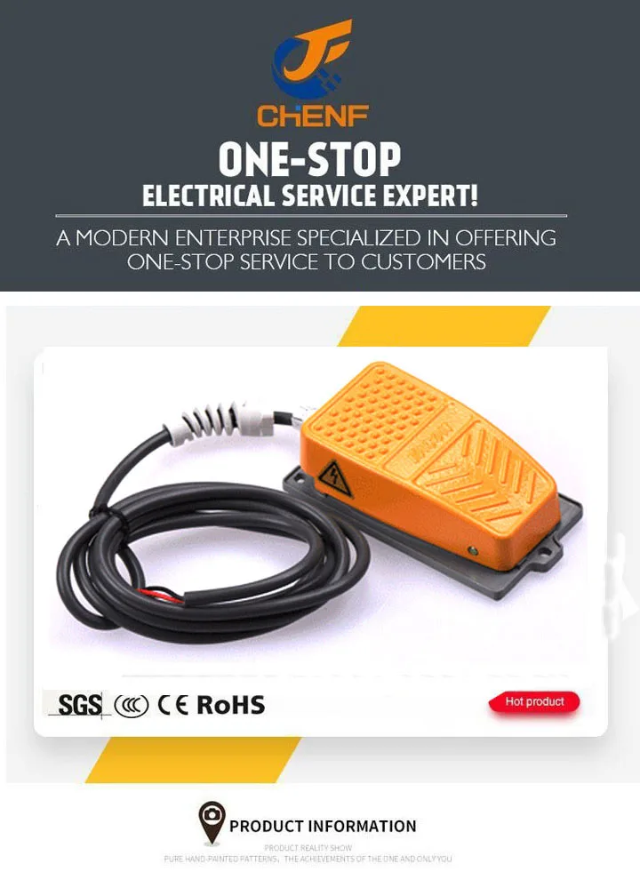 KACON Footswitch - IP54 Waterproof, 10A, 250V, 100k Life