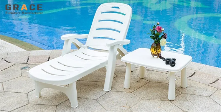 White Plastic Pool Outdoor Lounge Chairs Furniture - Buy White Plastic ...