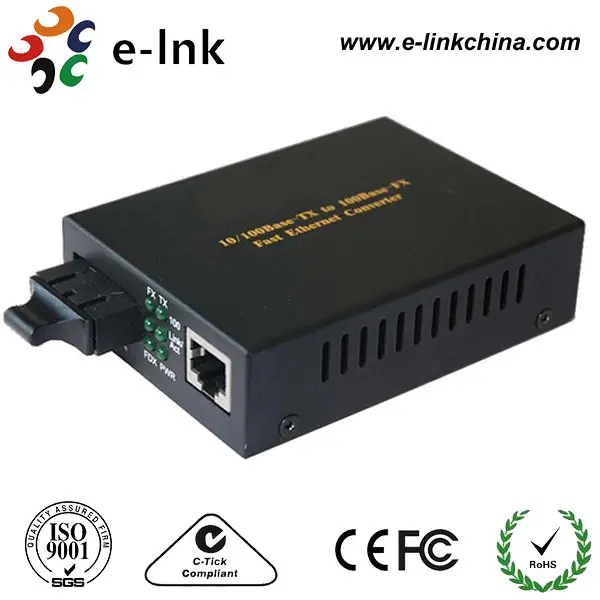 E-link 10/100base-t/tx To 100base-fx(sc) Multi-mode 2km Ethernet Media ...