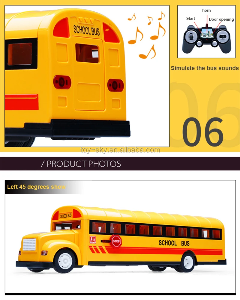 Simulation Radio Remote Control School Bus 2.4g Radio Rc Car Toys For ...