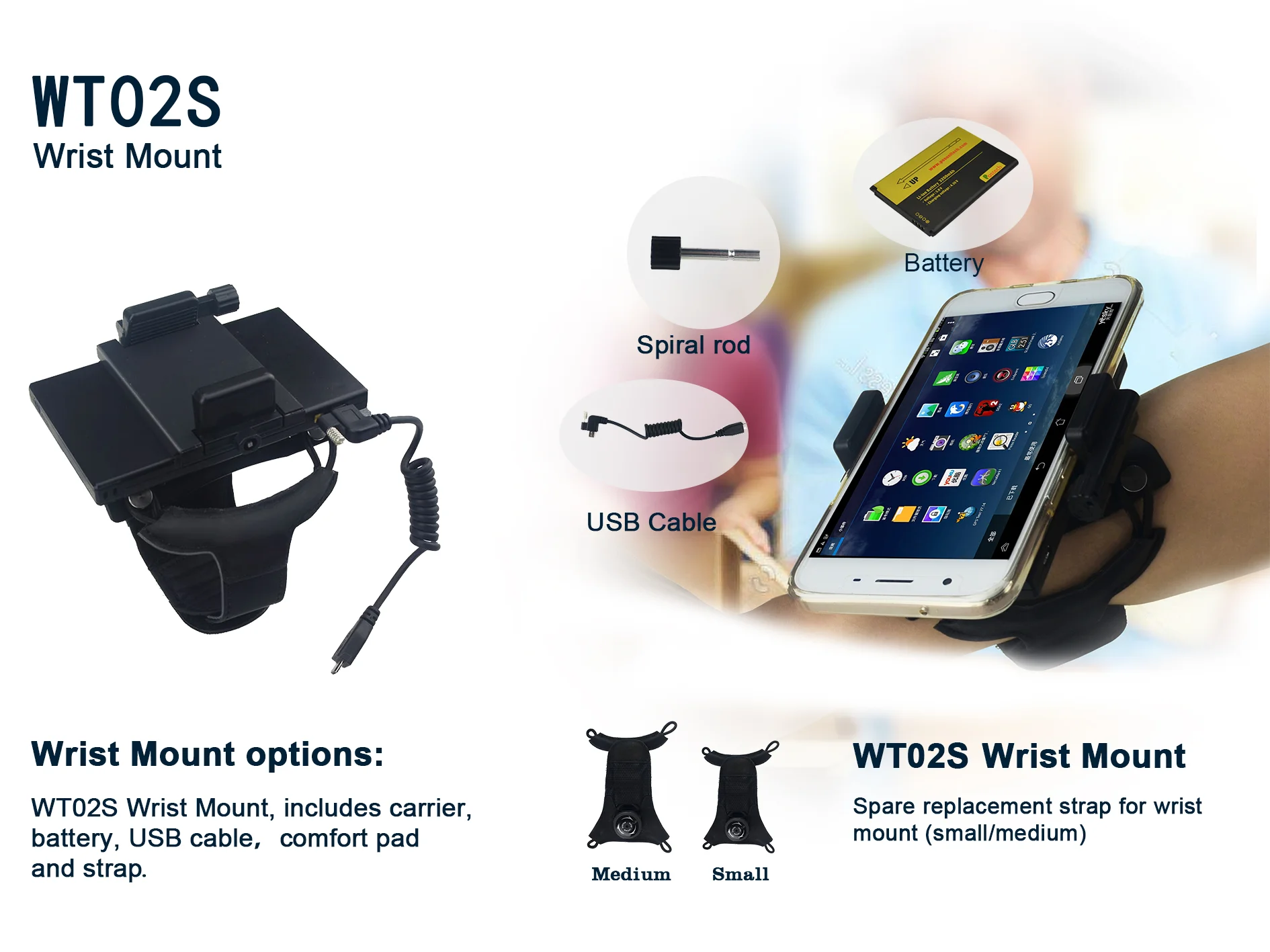 Wt01 Smart Wearable Barcode Data Terminal Wrist Mount For Android ...