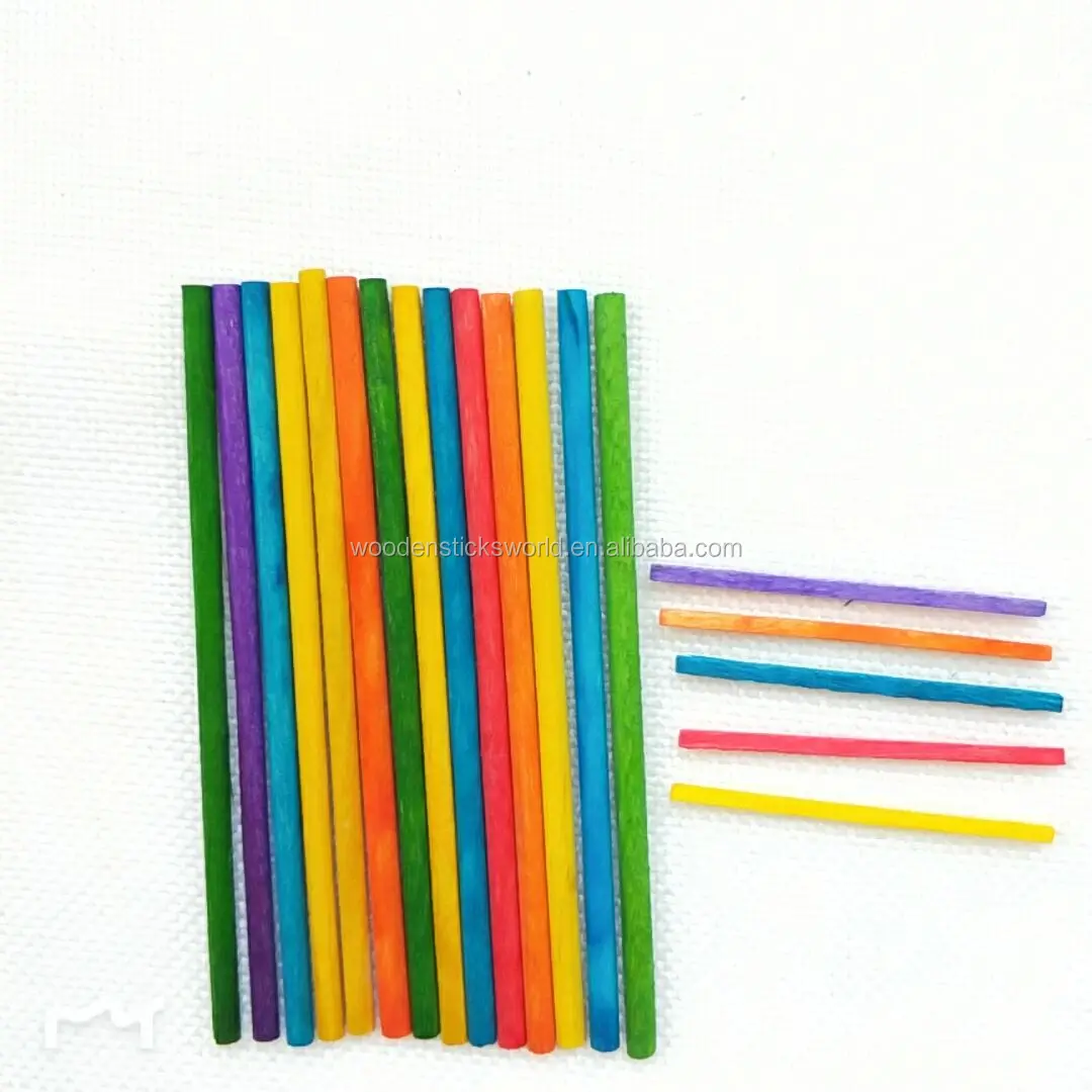 Wooden Color Match Sticks For Kids Diy Handle Craft Kit - Buy Color ...