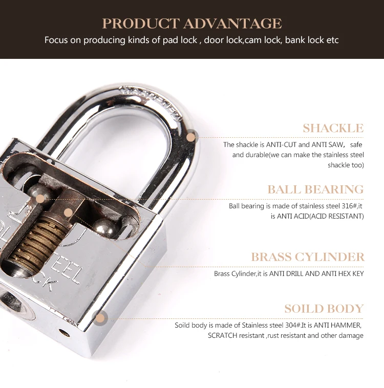 37mm Locker Theftproof Iron Tiny U-type Padlock Safe Lock Anti Acid U ...