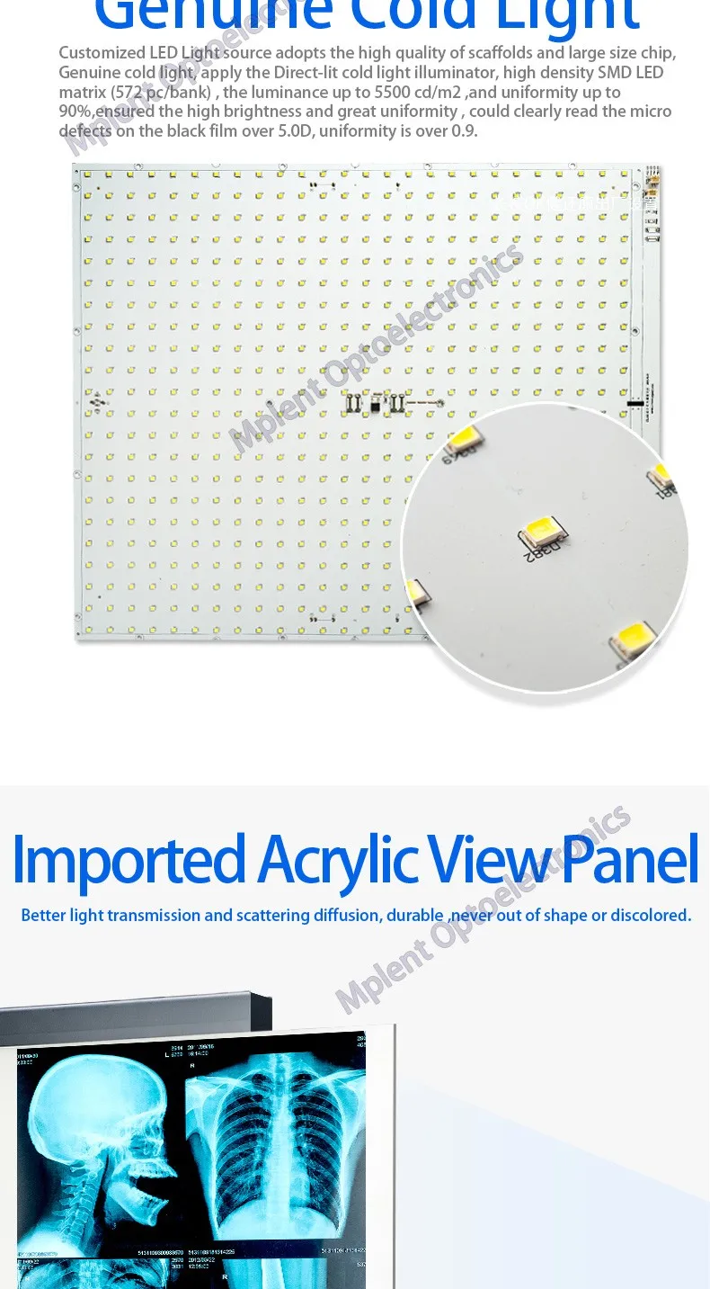 Medical X Ray Led Negatoscope Ultra Slim High Brightness Led View Lamps ...