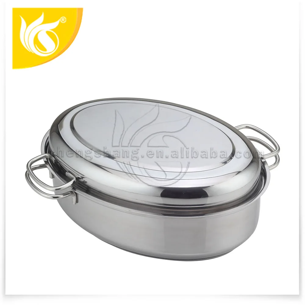 Stainless Steel Oval Roaster - Sustainable & Versatile