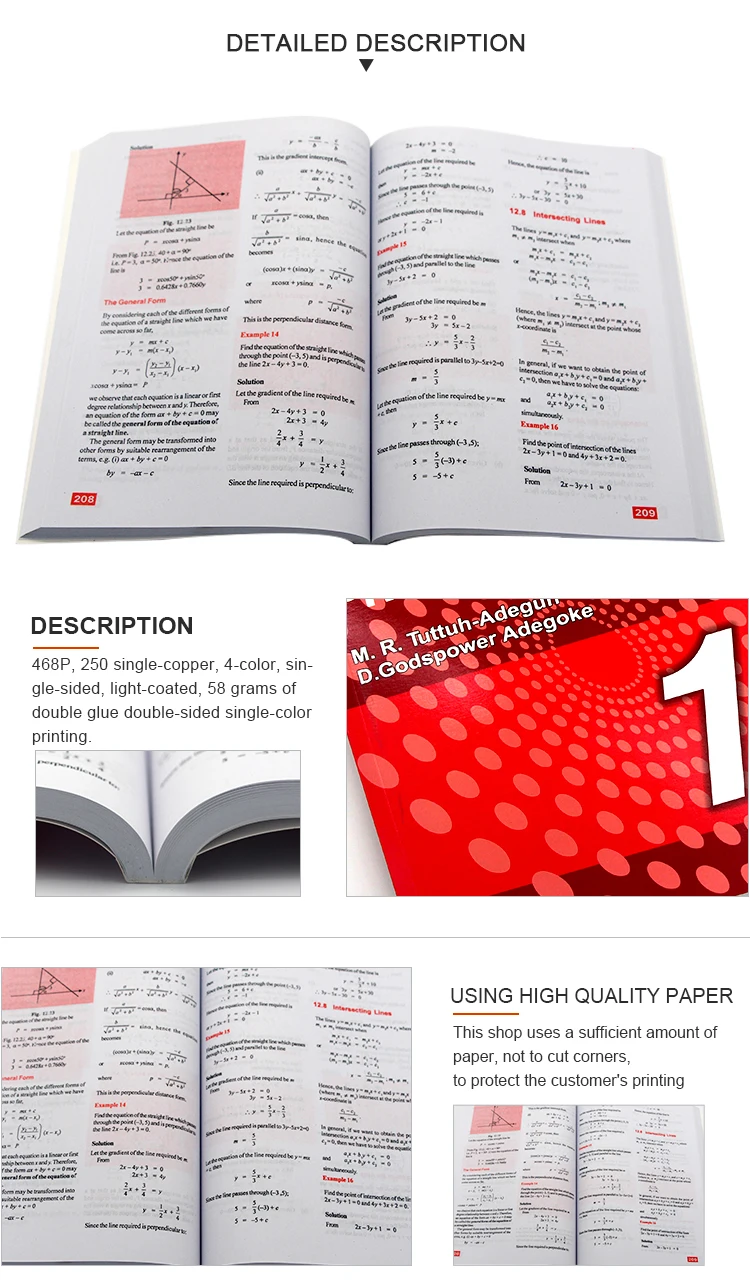 Custom Printing Recycle Mathematics Exercise Textbook in China Book ...