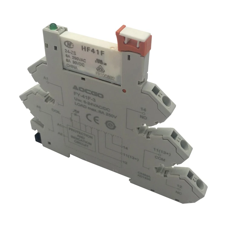 6A 24V Slim Relay Mount on Screw Socket with LED & Protection