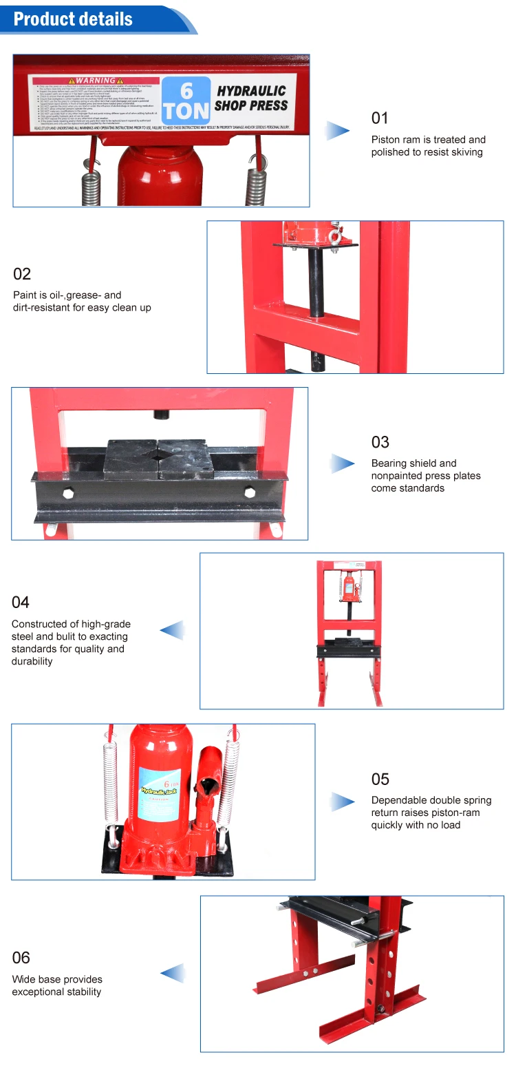 Vertical 12 Ton Hydraulic Shop Press - Precision Crimping
