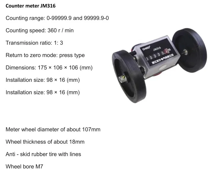 Good Price Roller Wheel Mechanical Contador De Metros Jm316 6 Digital ...