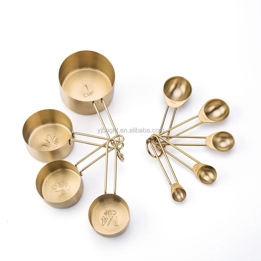 A10401 Gold Colour Titanium Coating Stainless Steel Measuring Spoon ...