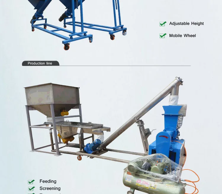 Small Hopper Vertical Auger Screw Conveyor - 4 M3/h