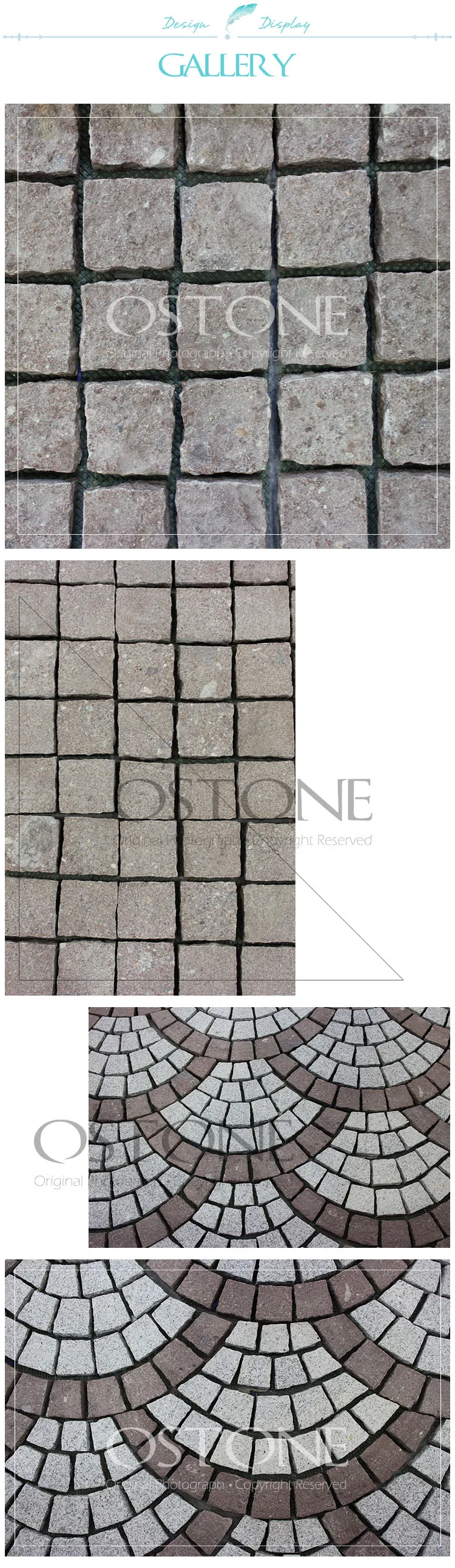 Red Cube Stone Mesh Fan Pattern Cobblestone/driveway Cobblestone Paver ...