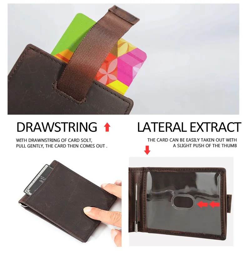 Tiding Custom Mens Genuine Cowhide Leather Wallet Slim Real Leather ...