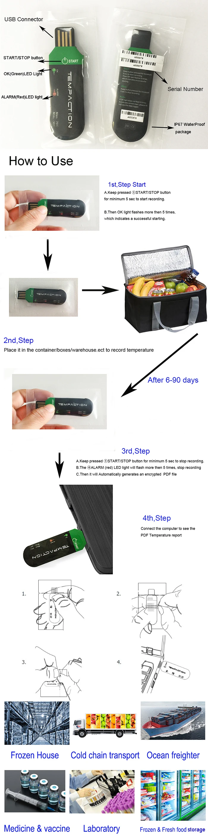 Vaccine Usage Digital Refrigerator Thermometer - Buy Refrigerator ...