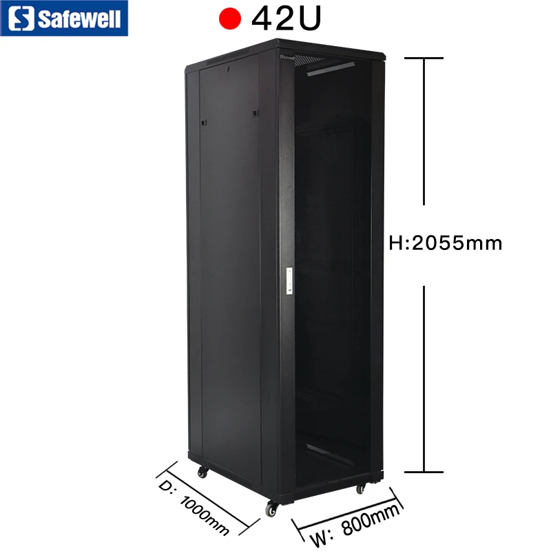 19 Inch Rack Cabinet 42u 800*1000mm Data Center Server Rack With Mesh ...