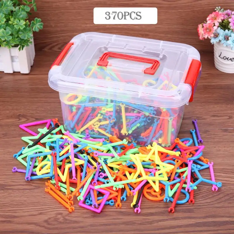 Diy Creative Intelligence Stick Assembled Plastic Building Blocks Kids ...