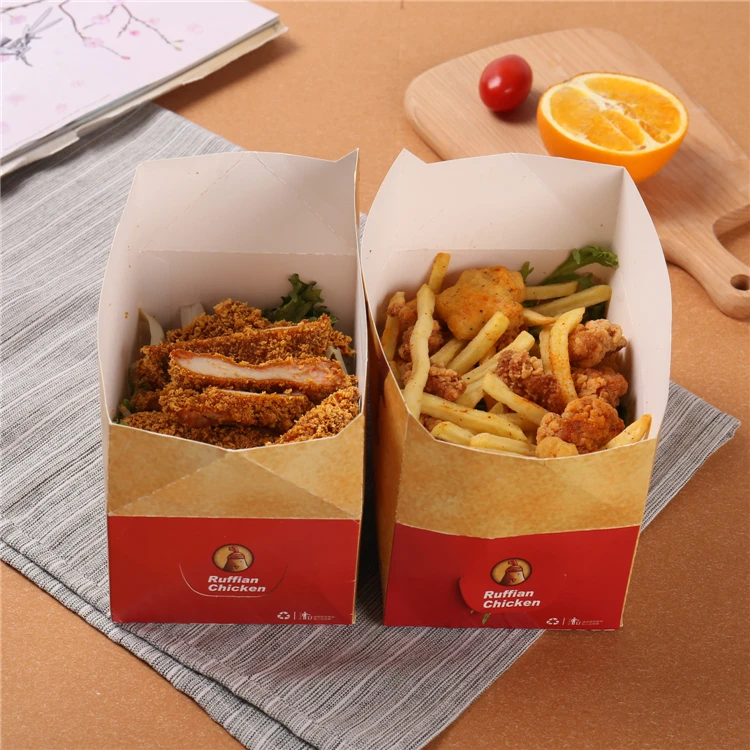 Disposable Folding Paper Fried Chicken Box With Logo - Buy Fried ...