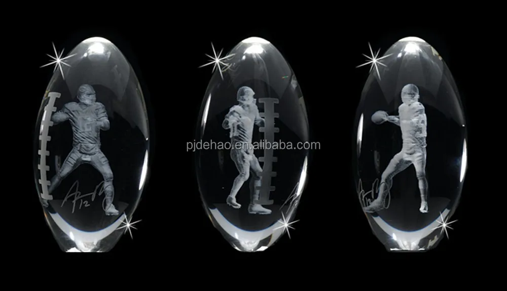 Personalized Logo Engraving K9 Crystal Glass American Football - Buy ...