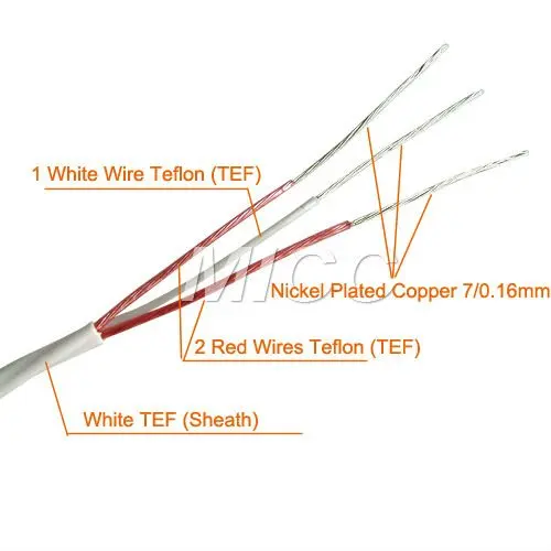 Tipo RTD-cable aislado de fibra de vidrio, 3x26 AWG FEP/FEP| Alibaba.com