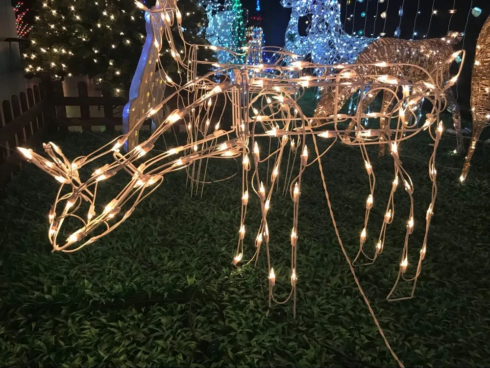 Holiday Large Outdoor Christmas Party Reindeer Light 42in Wire Frame ...