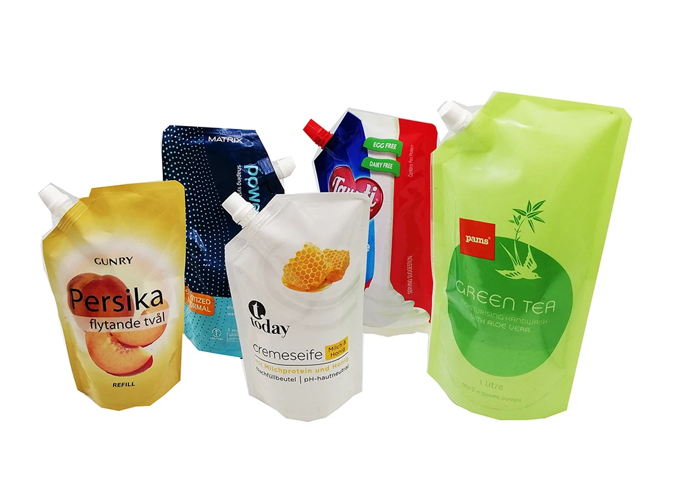 Liquid Laundry Pouch With Spout/ Detergent Doypack Standing Washing ...