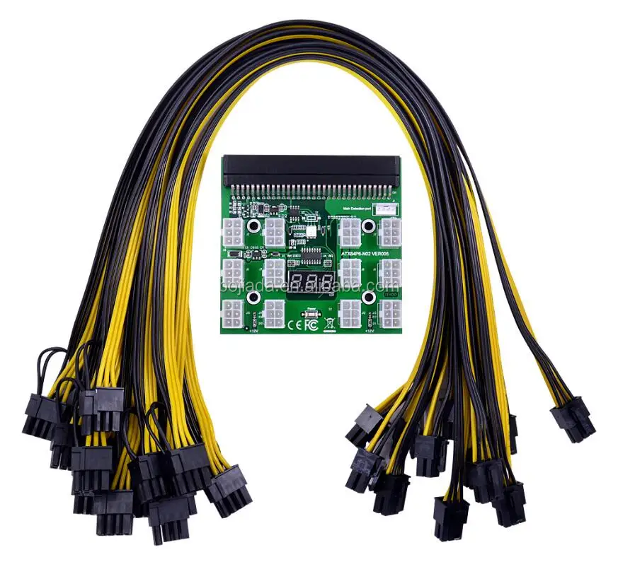 12 Port Pcie 6pin Server Power Supply Breakout Board With 12 * 70cm ...