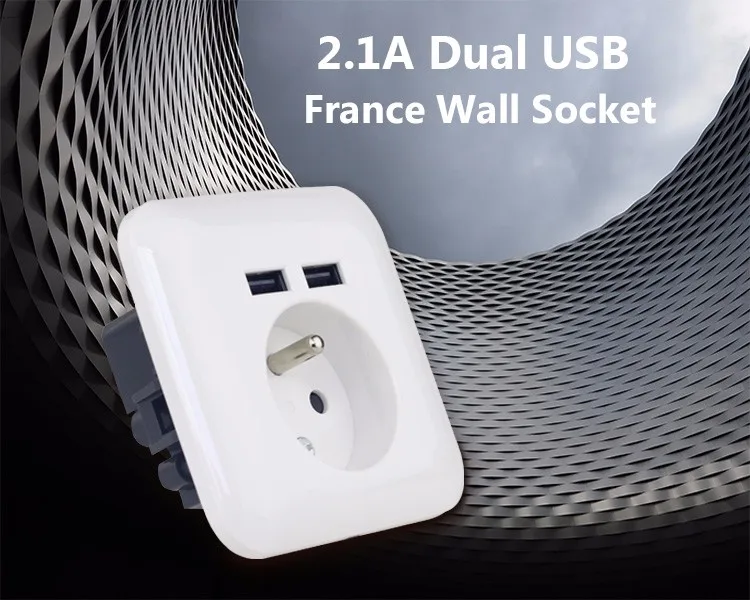French Wall Electrical Socket Pc Plastic Electrical Outlets With Usb 5v ...
