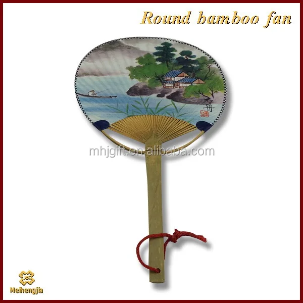 Low Price Hot Selling Promotion Bamboo Handle Paper Uchiwa Fan