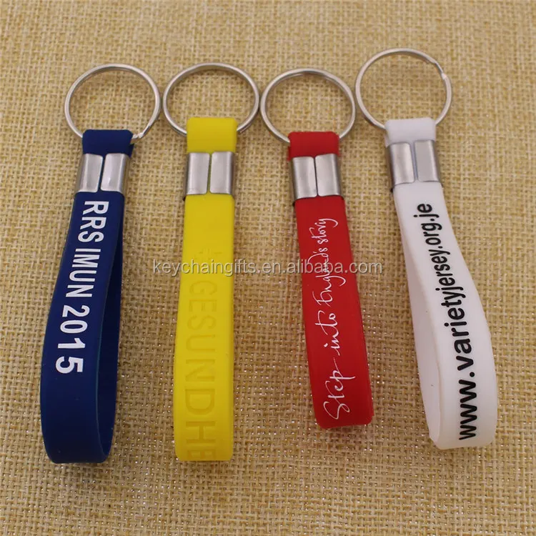 Wholesale Custom Promotional Silicone Wristband Keyring For Souvenir ...