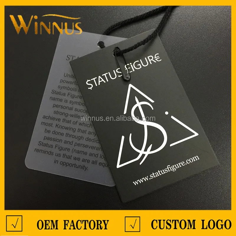 Custom Hangtag Printing Garment Clothes Bag Clothing Swing Ticket Pvc ...