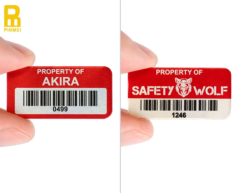 Custom Printing QR Code Anodized Aluminum Asset Tag Label Tag