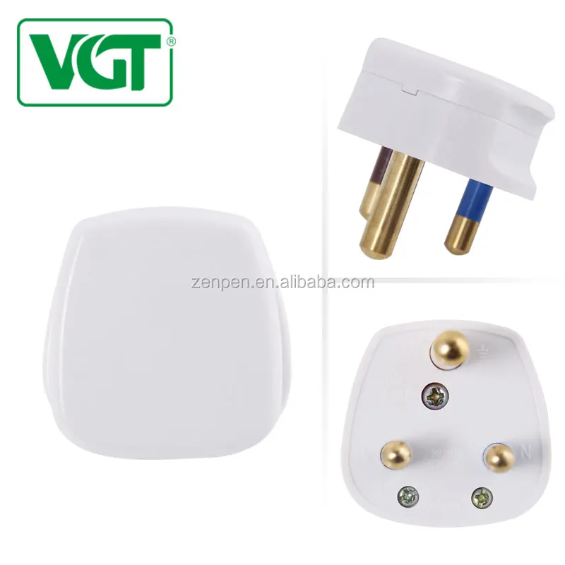 British Standard 15A Electrical Power 3 Pin Plug Adapter