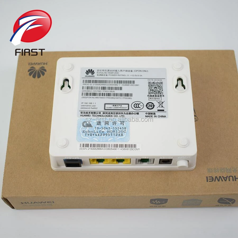 Ftth Gpon Ont Modem 2fe + 1port Huawei Hg8120c Gpon Onu Huawei Ont English Interface - Buy Ftth ...