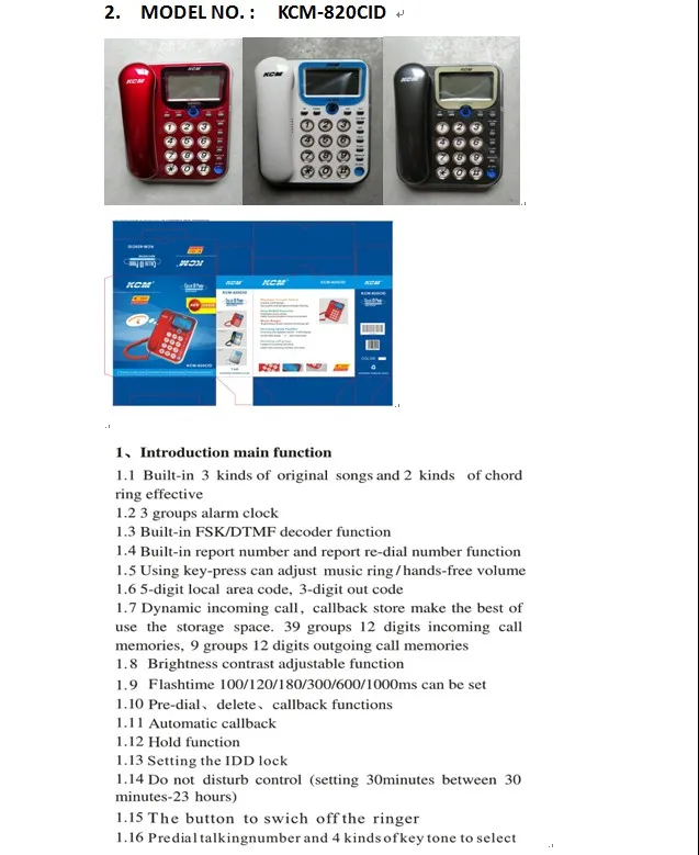 Caller ID Telephone - PROOLIN KCM-813 for Office & Home
