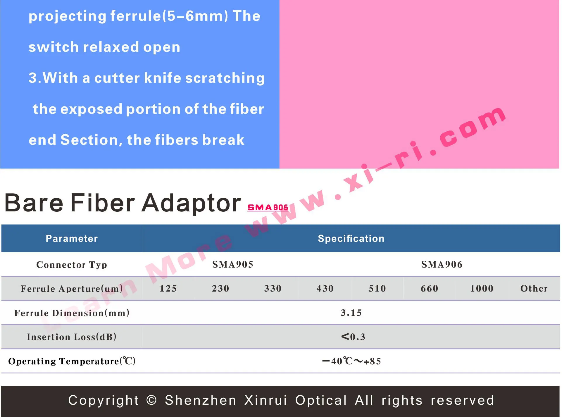 Sma Bare Fiber Optical Adapter - Buy Sma905 Adapter,Sma Bare Fiber ...