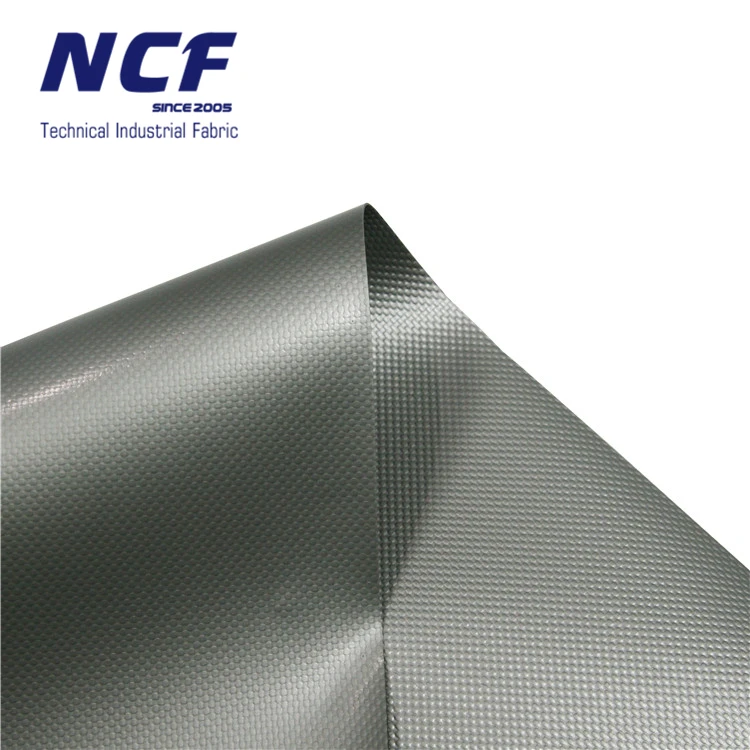 Supply 0.55mm B1 Fr 680g Silver Pvc Tarpaulin With Silver Acrylic ...