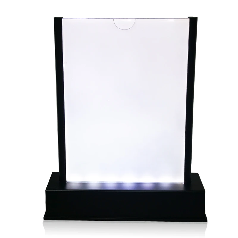 Acrylic Led Table Stand Menu Holder Led Lighting Pos Rechargeable ...
