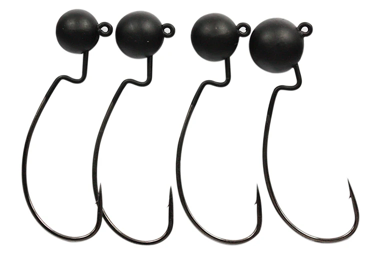 Fishing Tungsten Offset Jig Head With 2/0 Hook 1/8 Oz. (3.5g) Matt ...