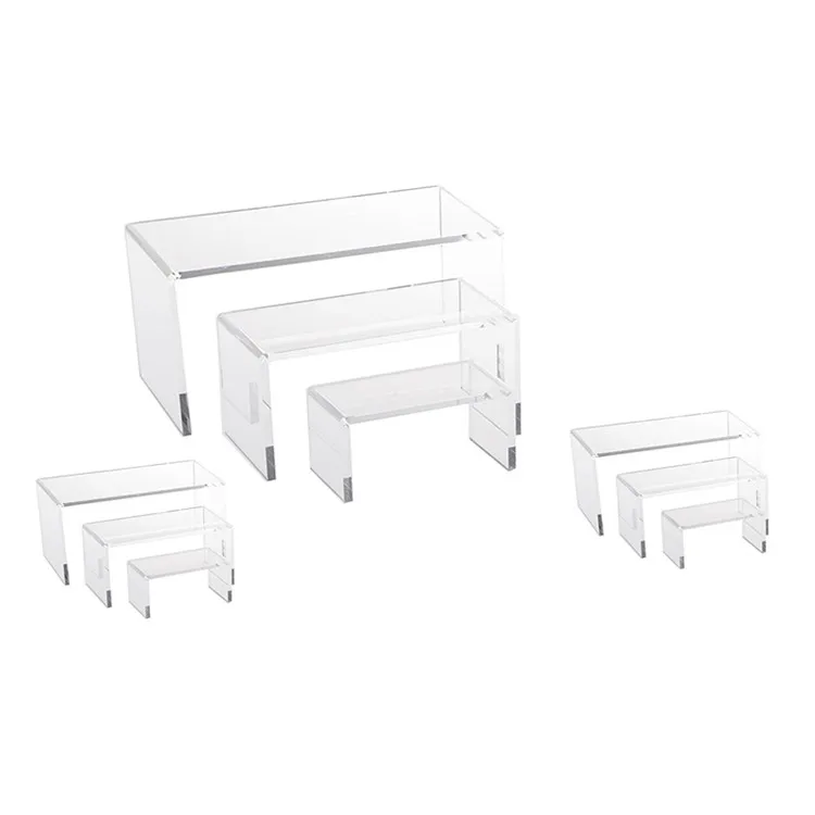 Custom Retail Store Table Top Clear Acrylic Riser Stand,Acrylic Tiered ...