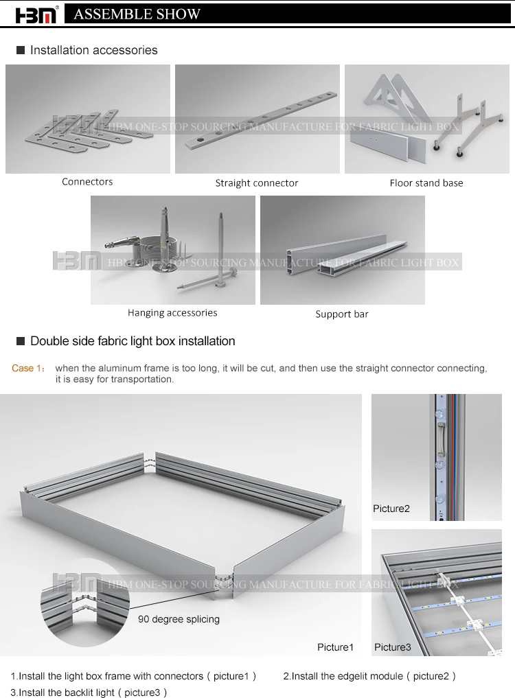 Double Side Light Box Profile - Aluminium Frame LED Light
