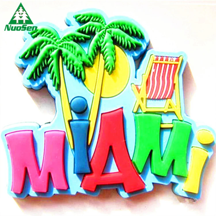 America Miami Beach Travel Tourist Souvenir Gift Resin Pvc Fridge ...