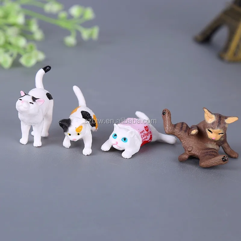 10pcs Cute Cat Action Figures Toys Pvc Cartoon Animal Mini Cat Doll ...